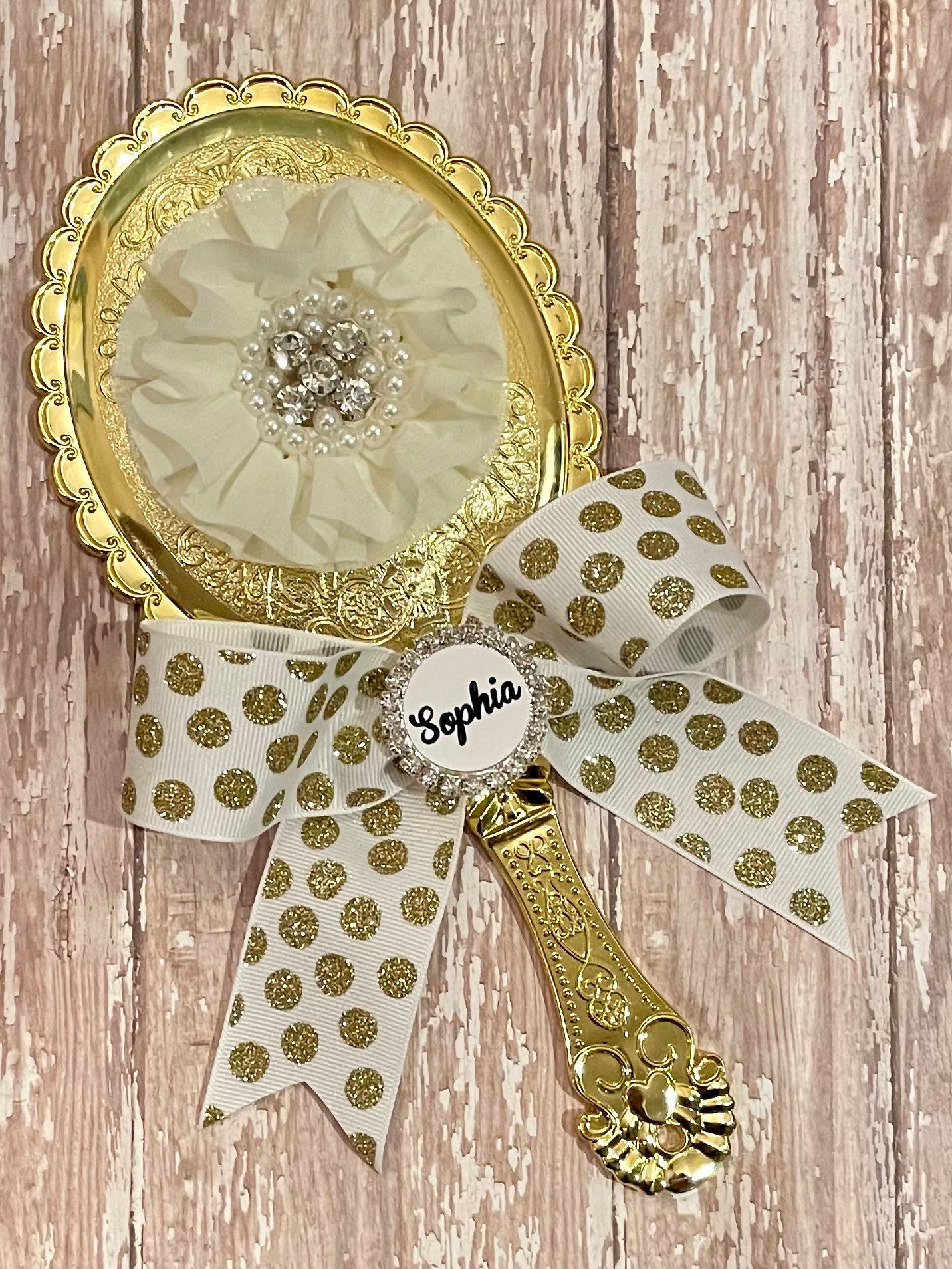 Personalized GOLD Princess Hand Mirror Princess Party Favor Kids Dress ...