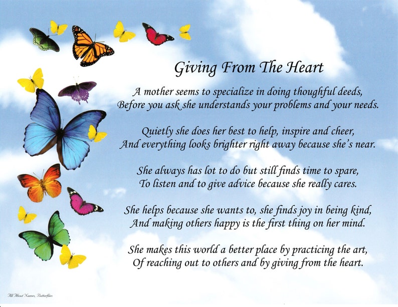 Personalized Poem Giving From the Heart - Etsy