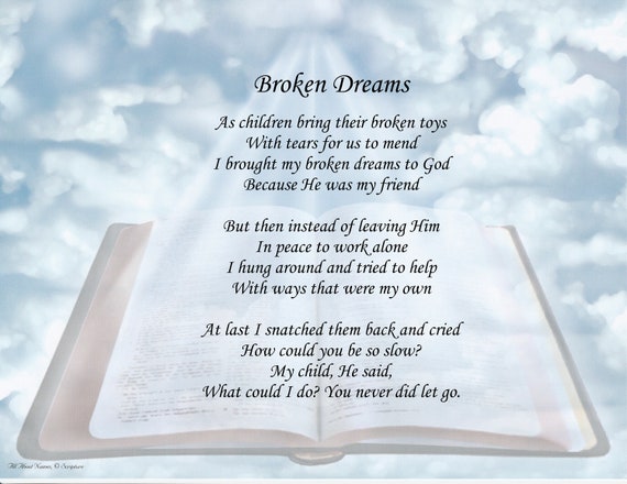 Inspirational Poem Broken Dreams - Etsy