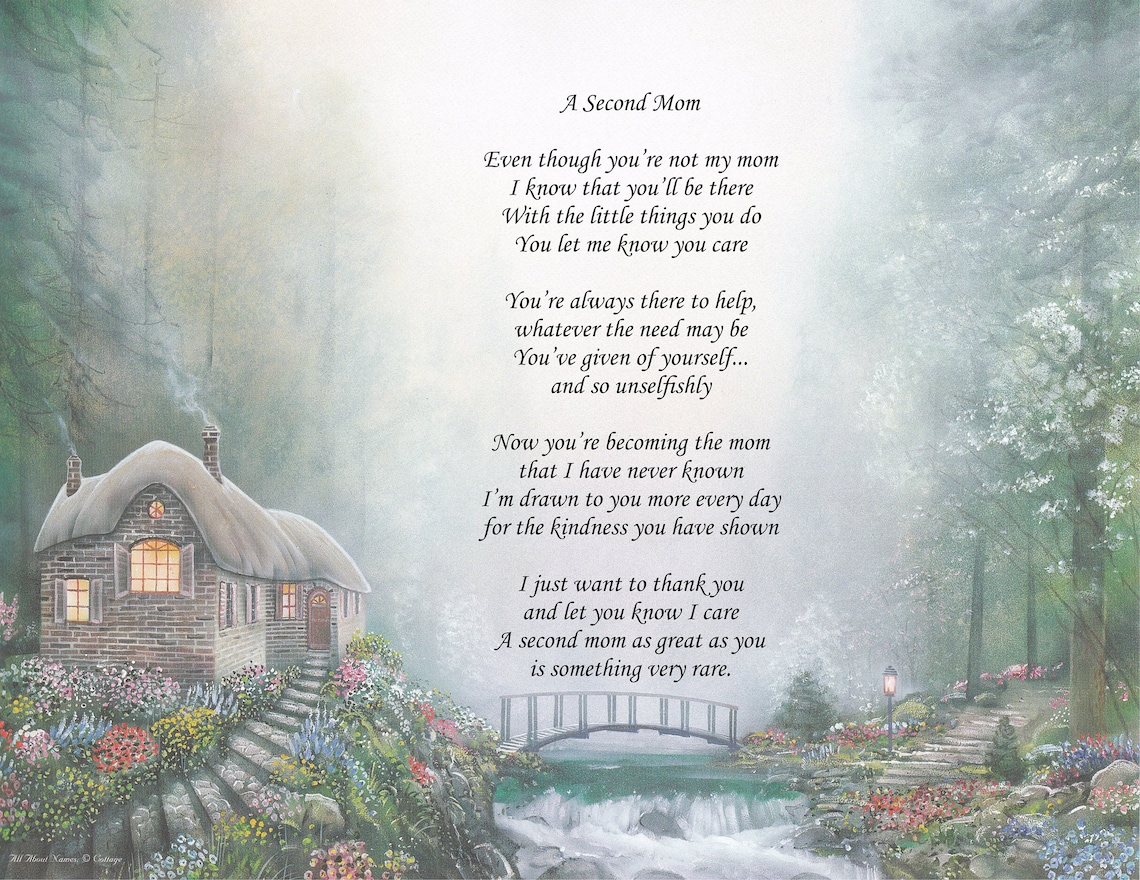 Personalization Poem A Second Mom - Etsy