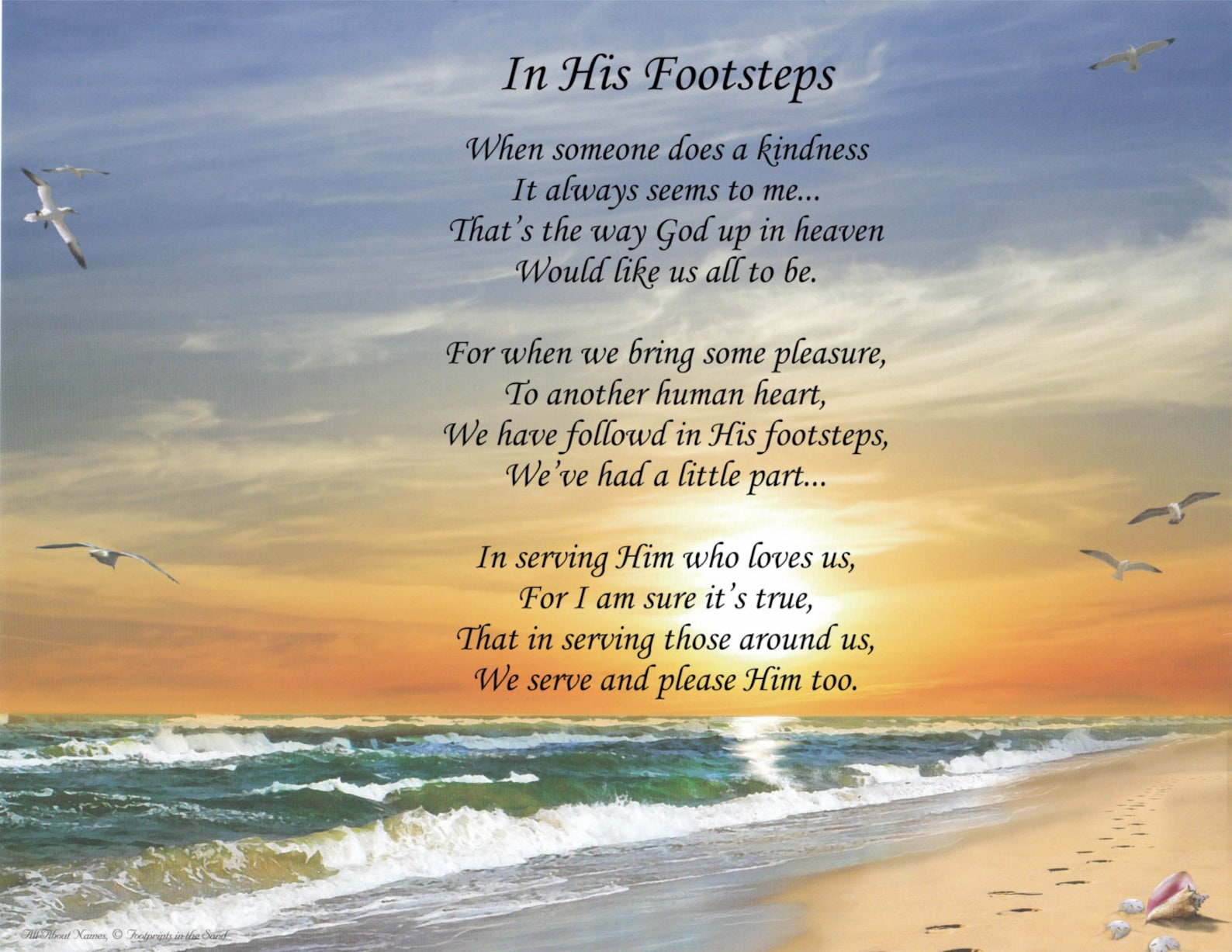 Inspirational Poem in His Footsteps - Etsy