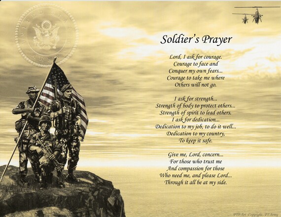 Military Poem Soldier's Prayer - Etsy