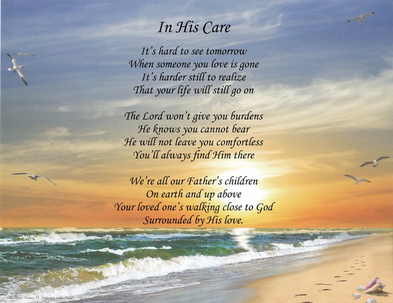 Inspirational Poem in His Care - Etsy