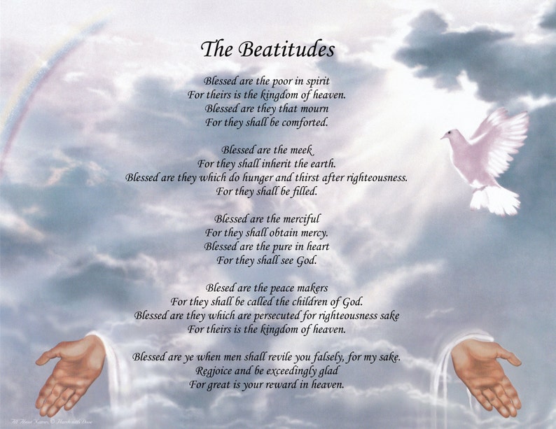 Inspirational Poem the Beatitudes - Etsy