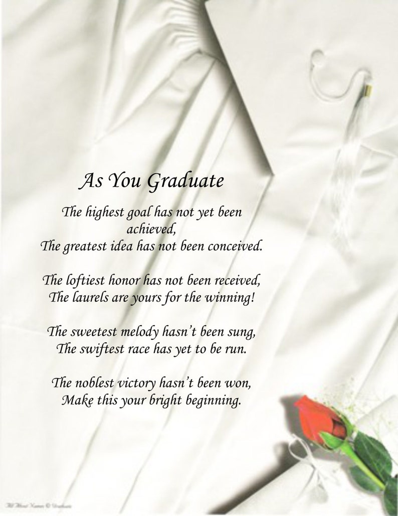 Graduation Poem as You Graduate - Etsy