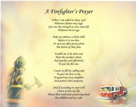 Fireman Prayer A Firefighter's Prayer - Etsy
