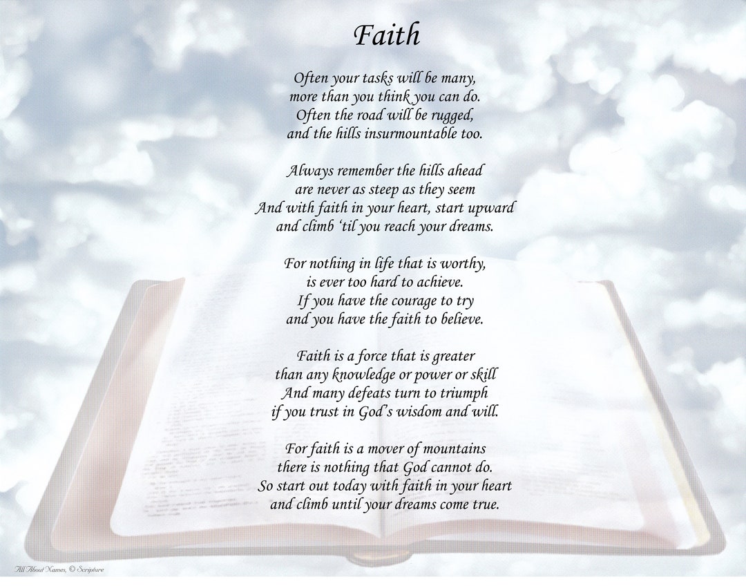 Inspirational Poem Faith - Etsy
