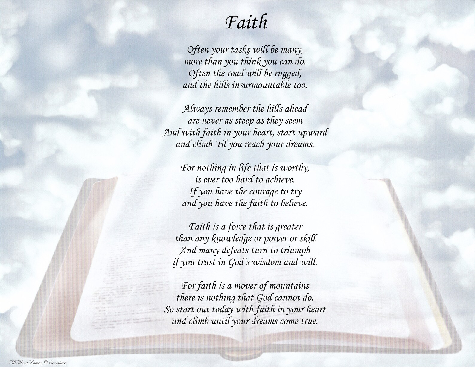 Inspirational Poem Faith - Etsy