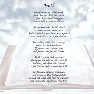 Inspirational Poem Faith - Etsy