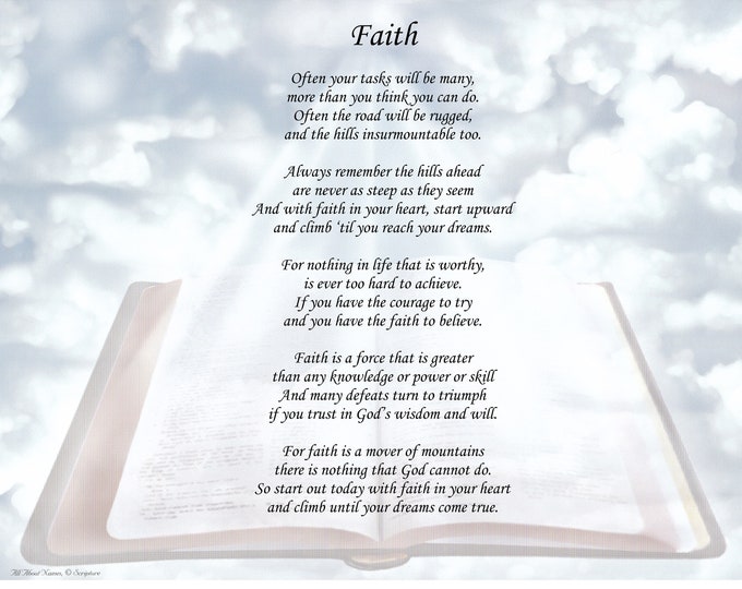 Inspirational Poem Faith - Etsy