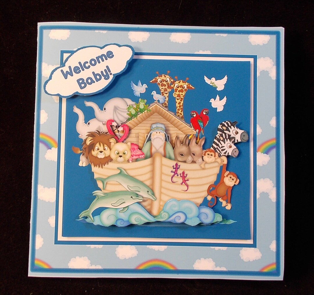 Noah's Ark Welcome Baby Greeting Card - Etsy