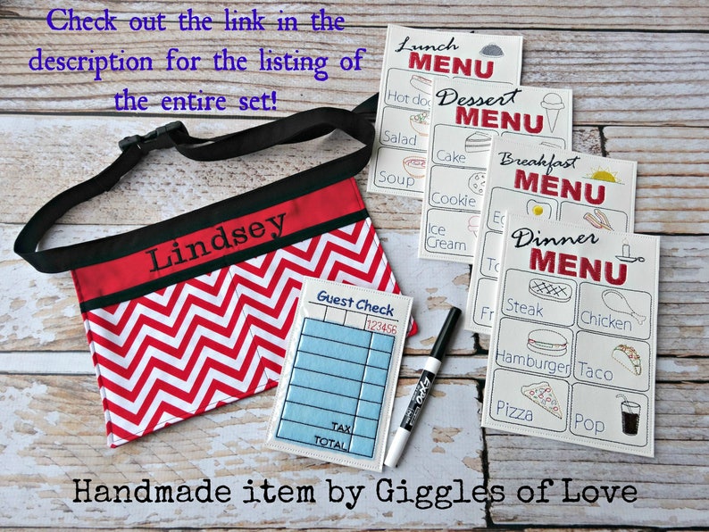 Pretend Restaurant Toy Waiter Waitress Pretend Play - Etsy