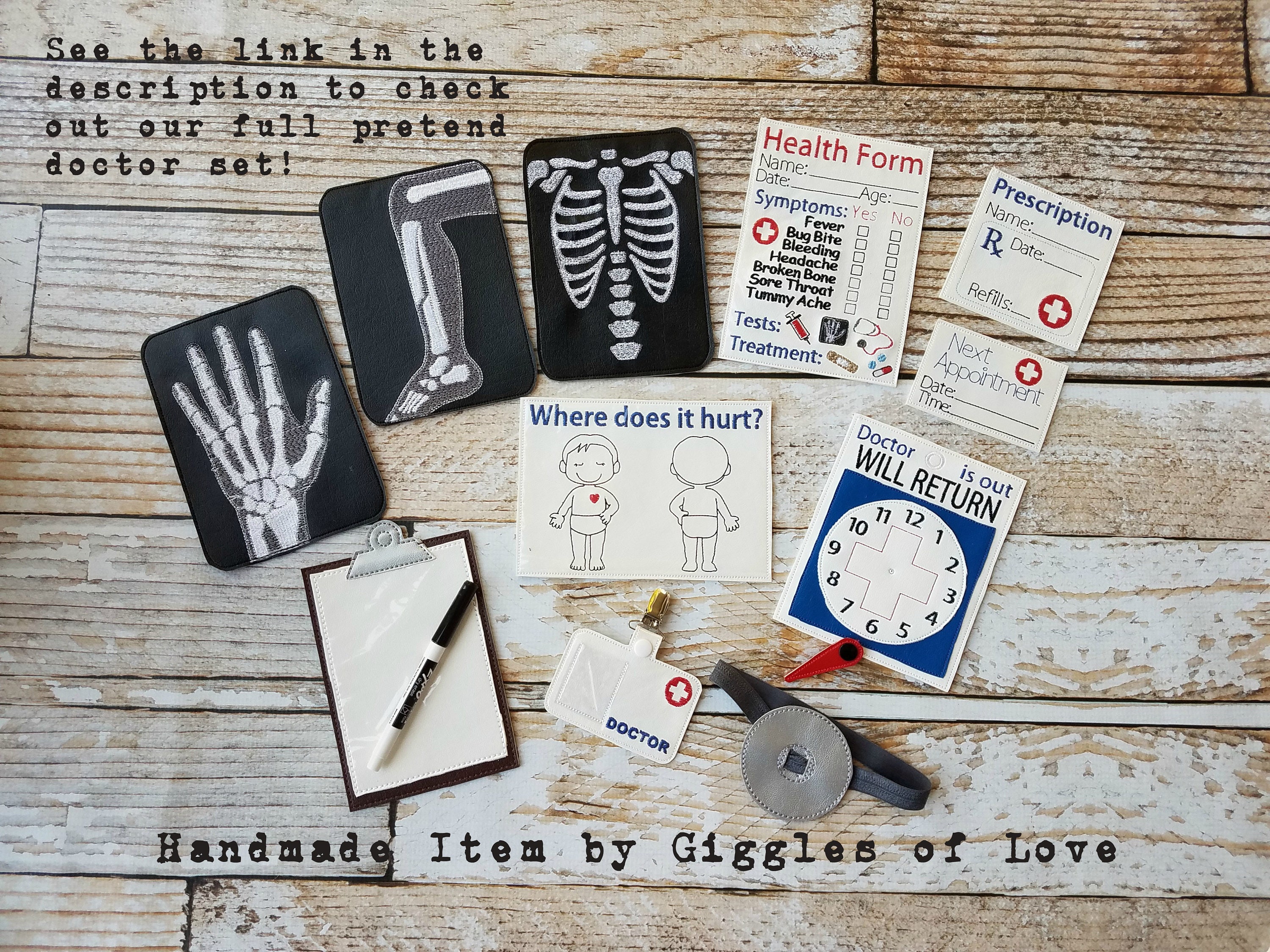 Pretend Play X-ray Set - Handmade Child Gift Doctor Nurse Technician ...