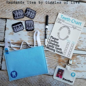 Pretend Play Dental X-rays (set of 4) - Embroidery Handmade Child Gift ...