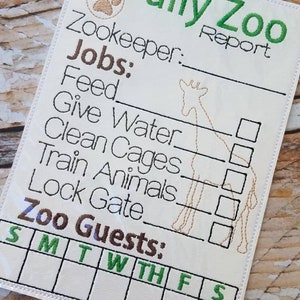 Pretend Zookeeper Check in Report Form - Pretend Play Imaginary ...