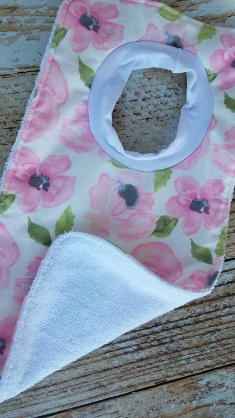 Infant or Toddler Pull Over Bib (flannel and Terry Cloth) - Light Pink ...