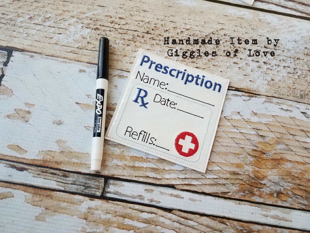 Pretend Play Prescription Pad - Embroidery Handmade Child Gift Doctor ...