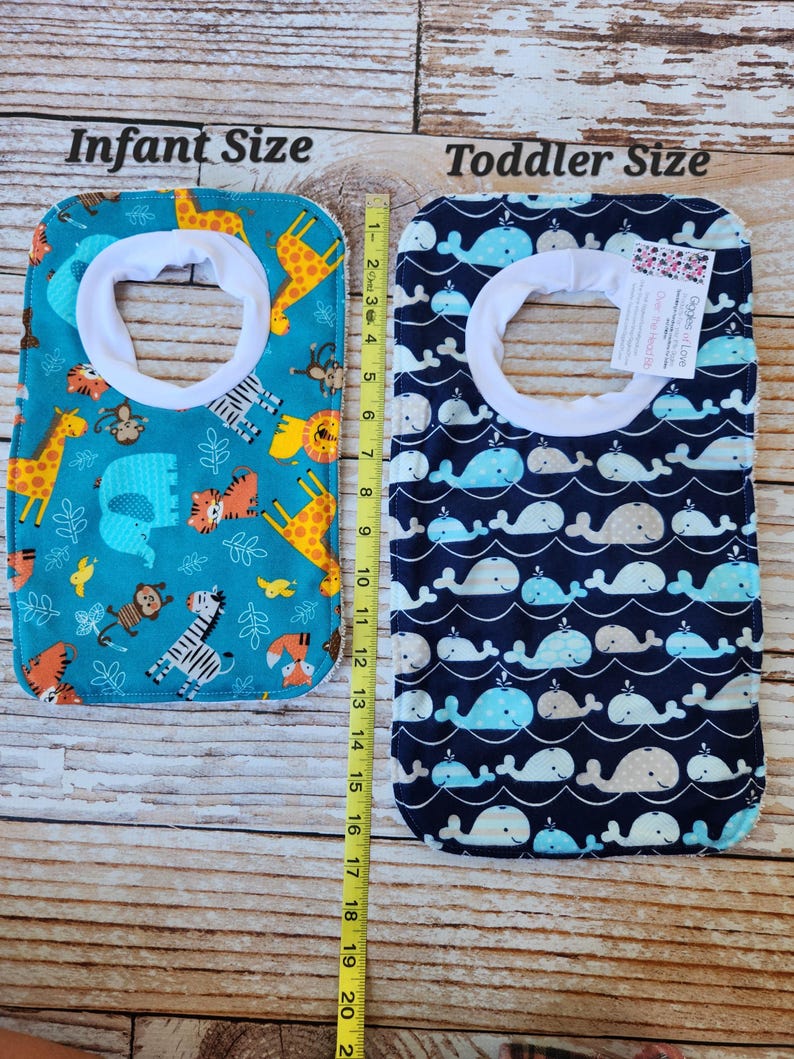 Infant or Toddler Pull Over Bib (flannel and Terry Cloth) - Light Pink ...