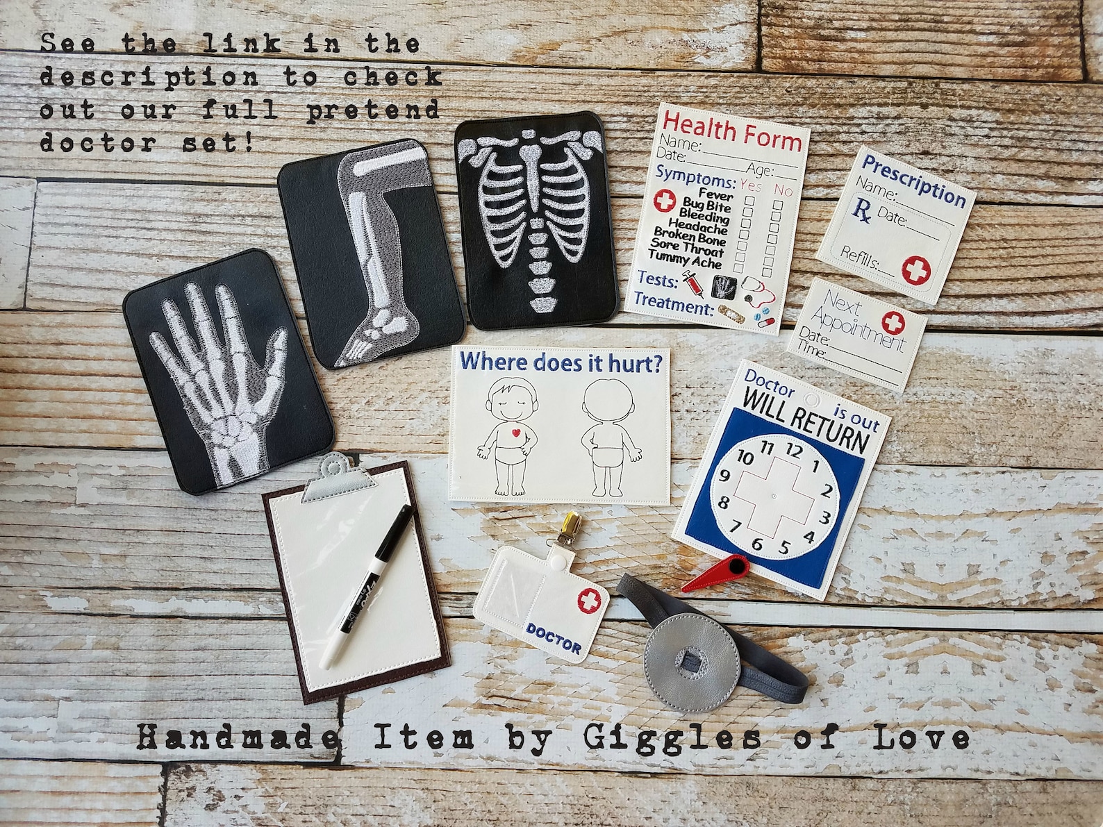 Pretend Play Prescription Pad Embroidery Handmade Child Gift - Etsy