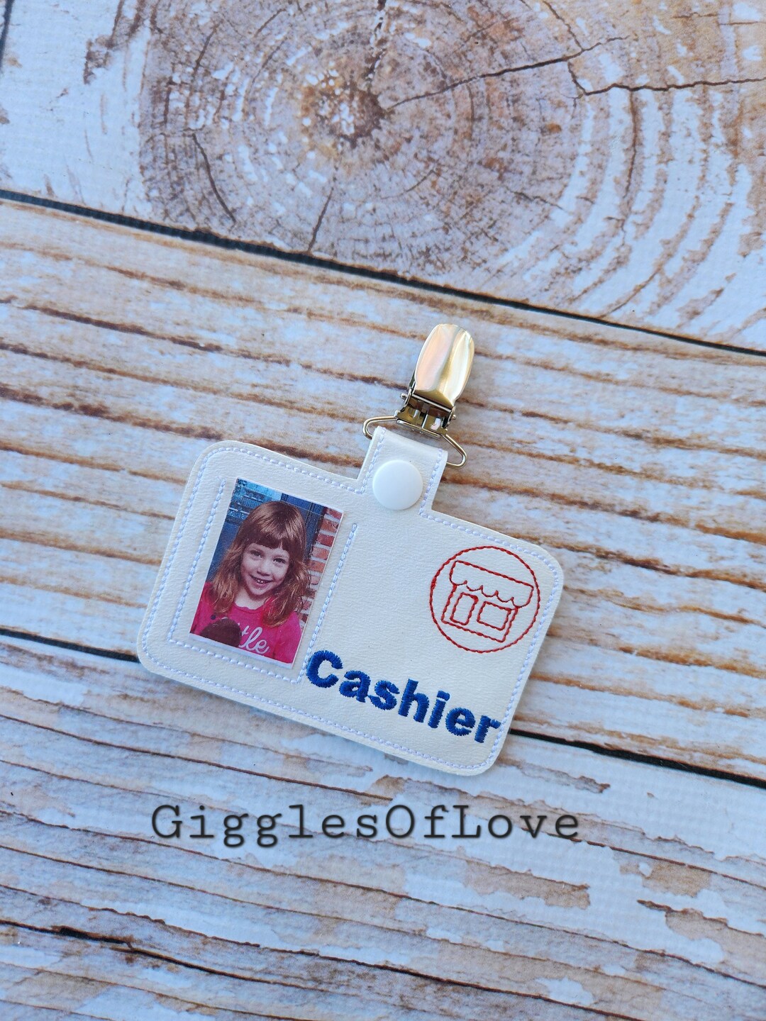 Personalized Pretend Play Cashier Badge Handmade Child Gift Educational ...