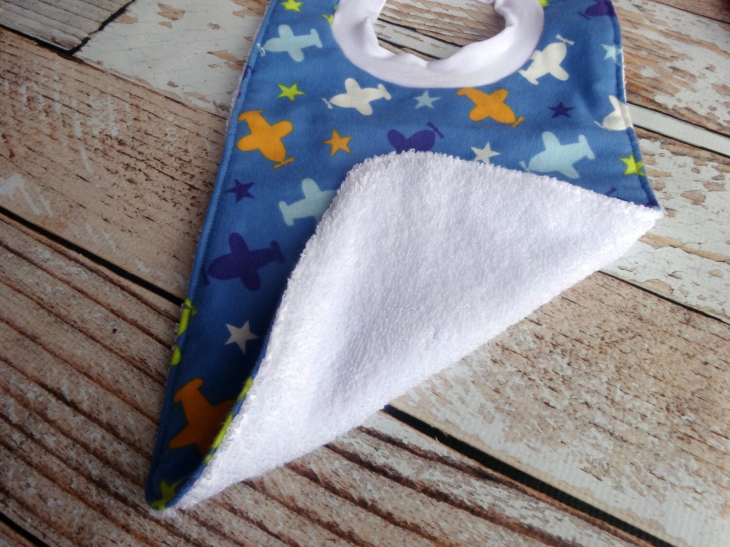 Infant or Toddler Pull Over Bib (flannel and Terry Cloth) - Airplanes ...