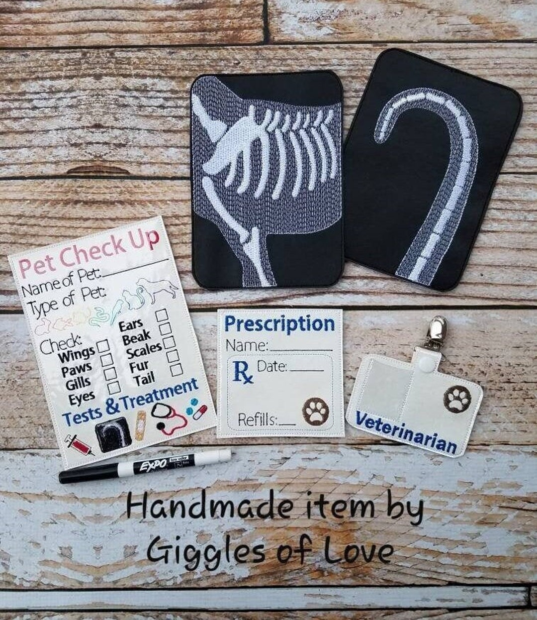 Pretend Play Veterinarian Vet Set - Embroidery Handmade Child Gift ...