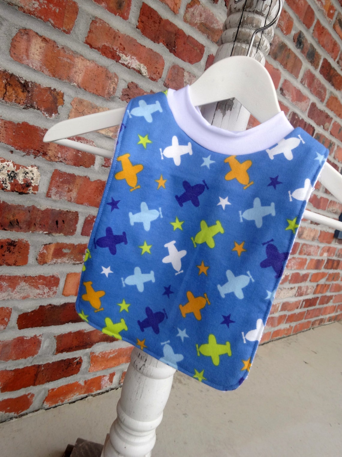 Infant or Toddler Pull Over Bib (flannel and Terry Cloth) - Airplanes ...