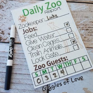 Pretend Zookeeper Check in Report Form - Pretend Play Imaginary ...