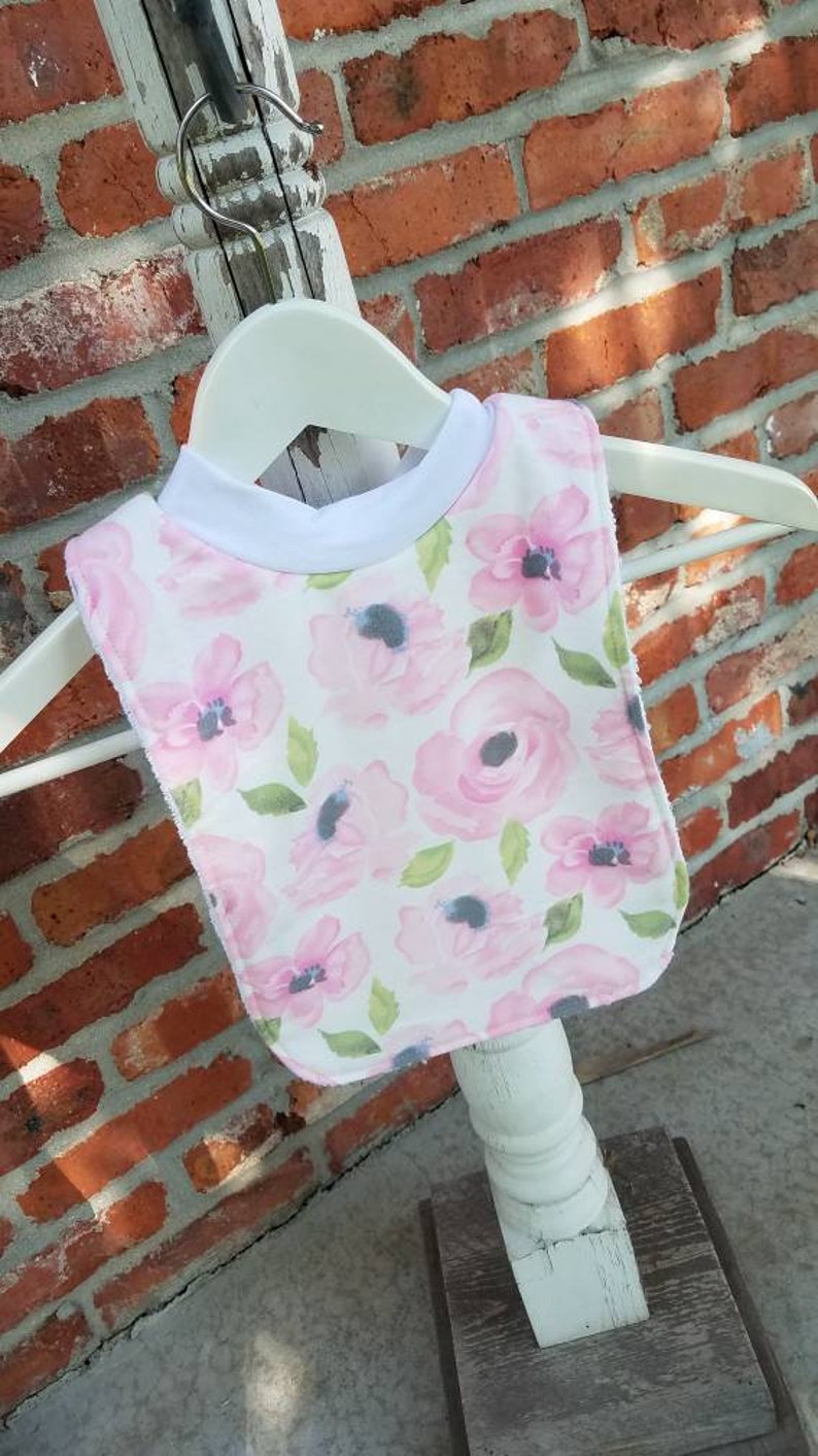 Infant or Toddler Pull Over Bib (flannel and Terry Cloth) - Light Pink ...