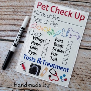 Pretend Play Veterinarian Vet Set - Embroidery Handmade Child Gift ...