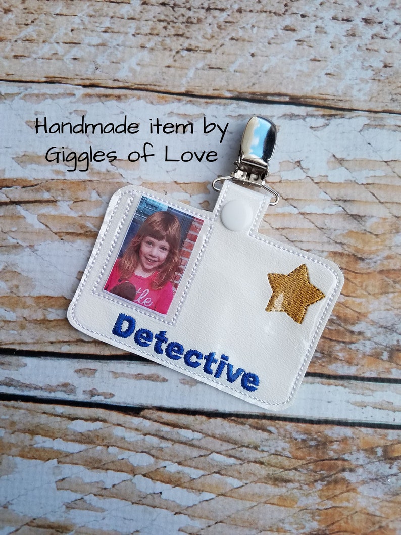 Pretend Play Detective ID or Name Badge Handmade Child Gift | Etsy