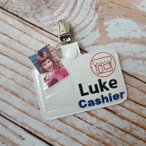 Personalized Pretend Play Cashier Badge - Handmade Child Gift ...