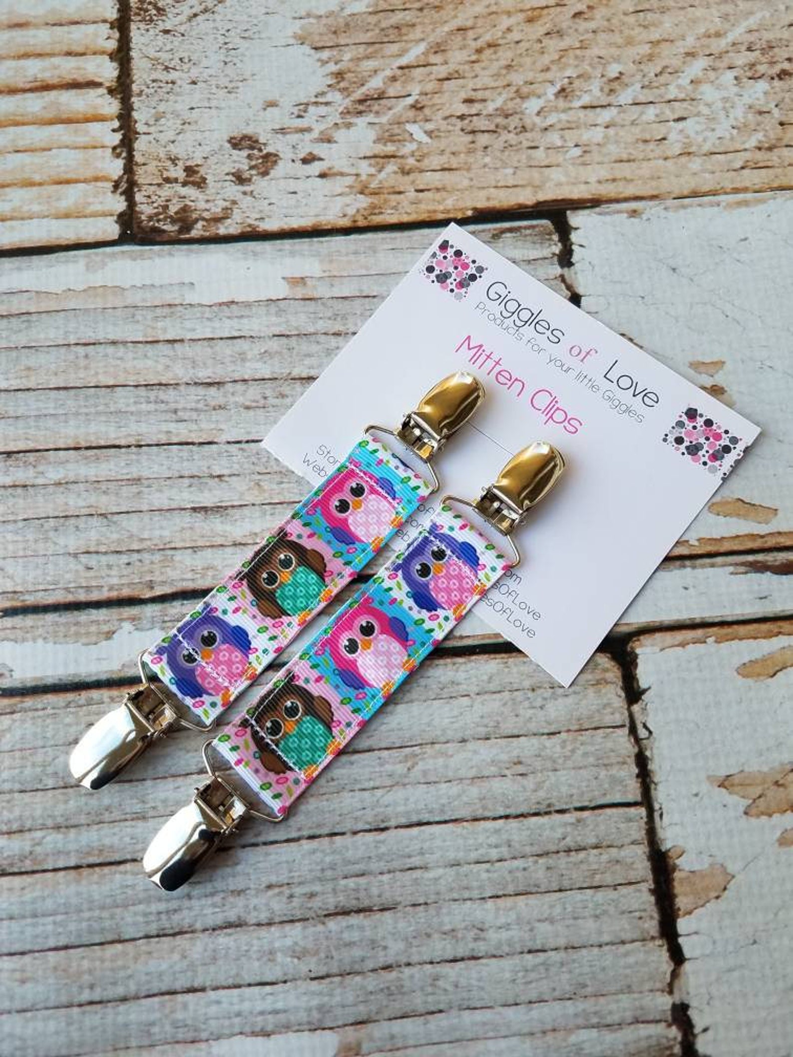 Pair of Mitten Clips - Double Sided - Girl Infant Toddler Child Winter ...