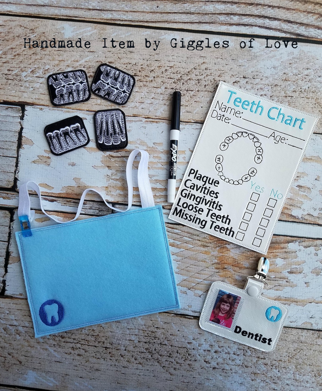 Pretend Play Dentist Set - Embroidery Handmade Child Gift Dentist ...