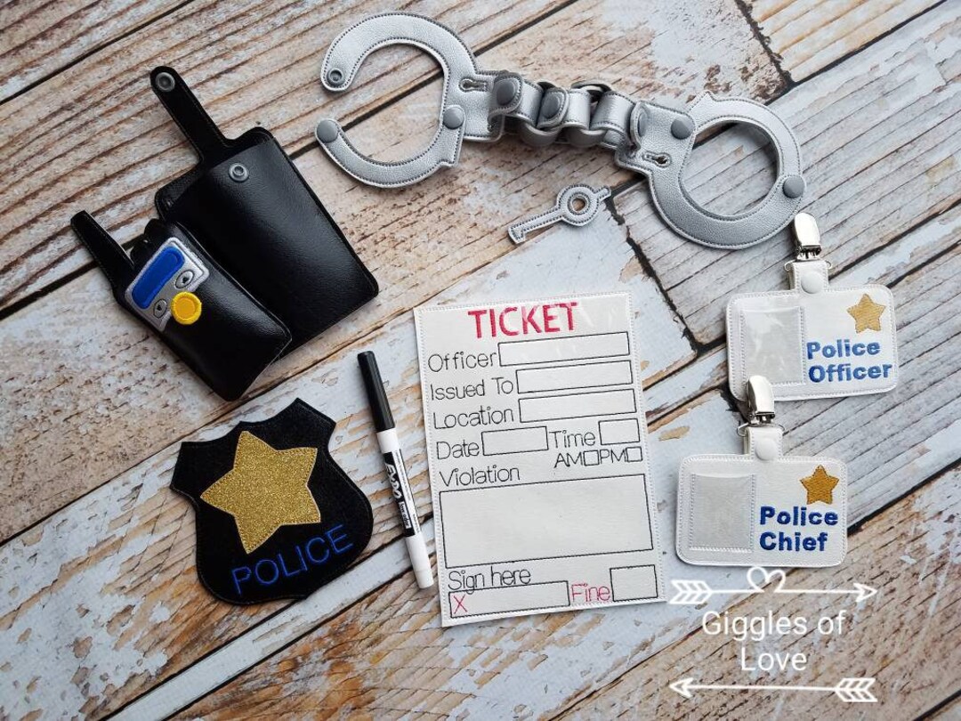 Handmade Pretend Play Police Officer Set – Embroidery Child Gift - Etsy