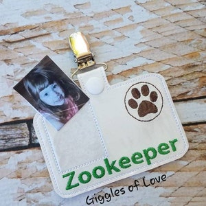 Pretend Play Zookeeper Badge - Handmade Child Gift Educational ...