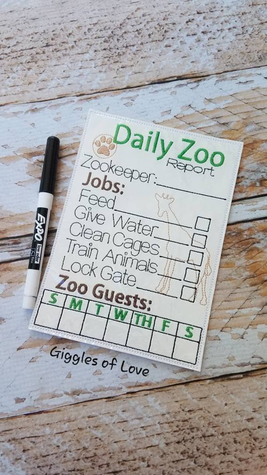 Pretend Zookeeper Check in Report Form - Pretend Play Imaginary ...