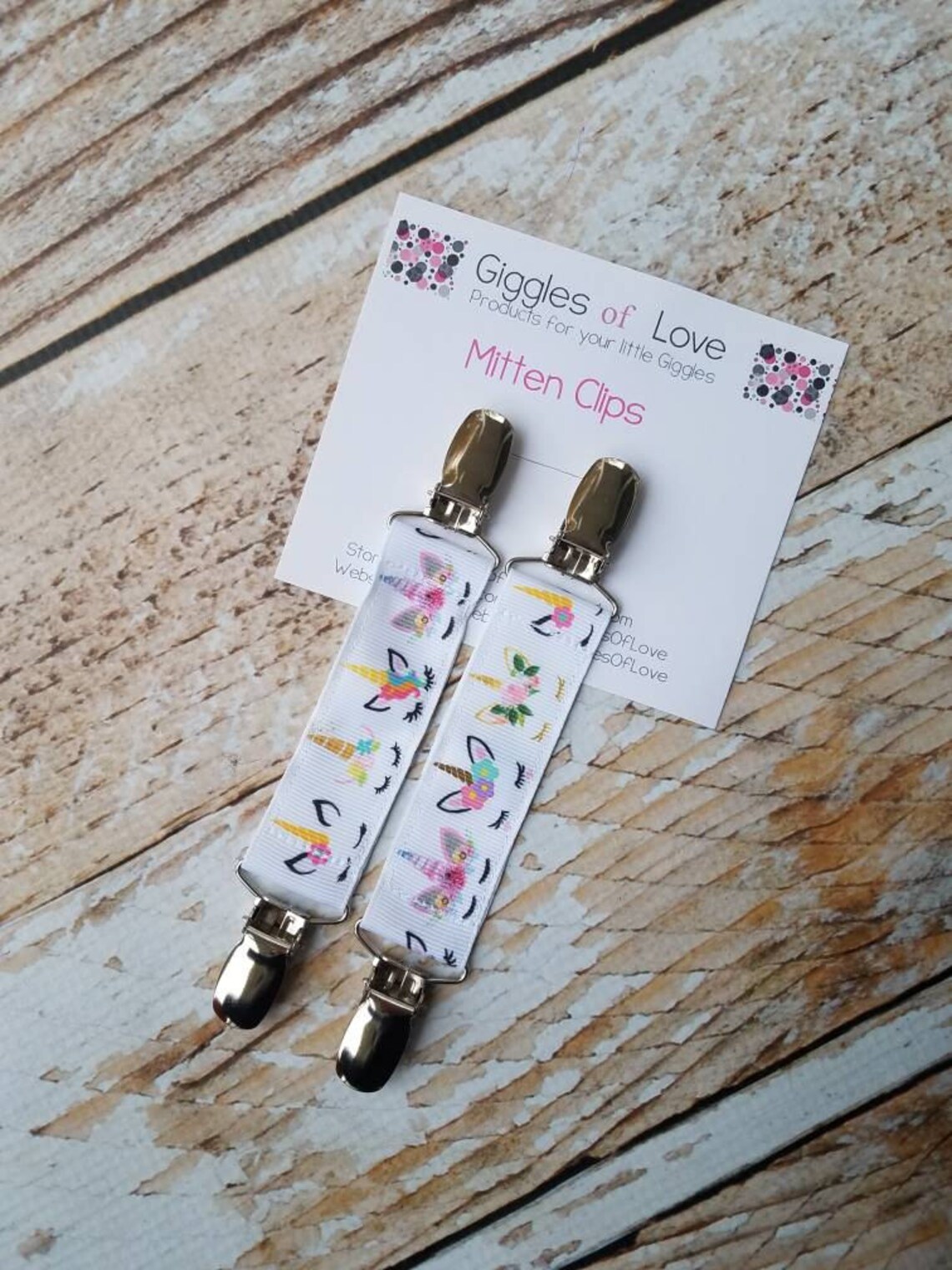 Pair of Mitten Clips Double Sided Girl Infant Toddler | Etsy