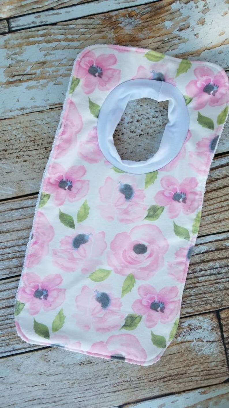 Infant or Toddler Pull Over Bib (flannel and Terry Cloth) - Light Pink ...