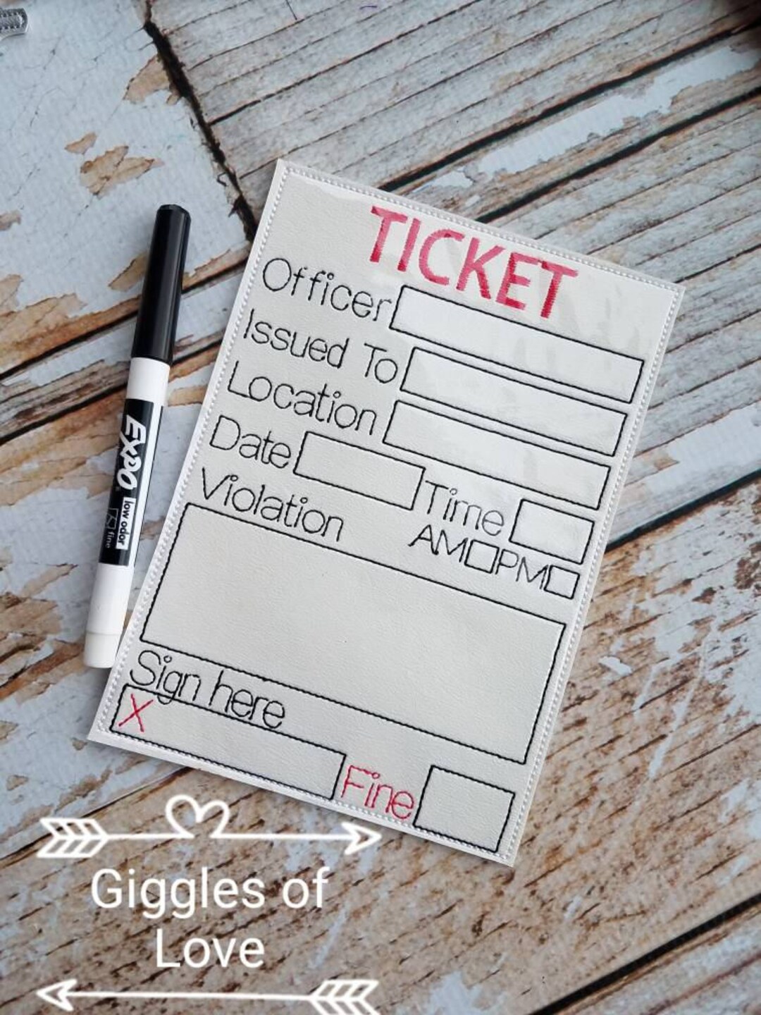 Pretend Play Police Ticket With Marker: Reusable Citation Toy - Etsy