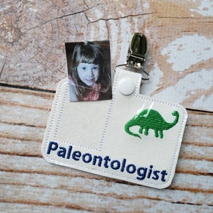 Personalized Pretend Play Paleontologist Badge - Handmade Child Gift ...