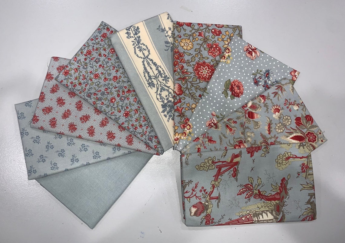 French General jardin De Fleurs by Moda Blue Fat Quarter Set - Etsy