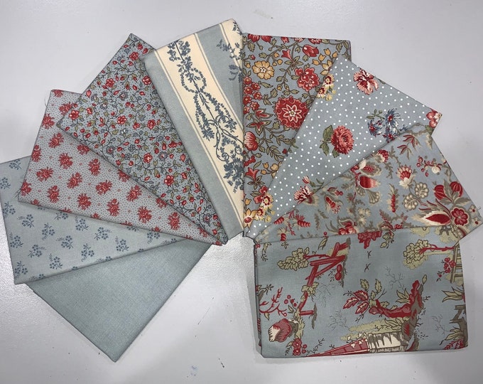 French General jardin De Fleurs by Moda Blue Fat Quarter Set - Etsy