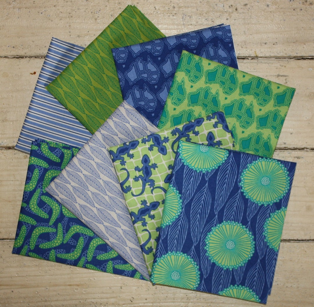 Terra Australis 2 Blue Fat Quarter Pack - Etsy