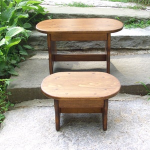 Handcrafted Heavy Duty Oval Step Stool Solid Wood Bedside - Etsy
