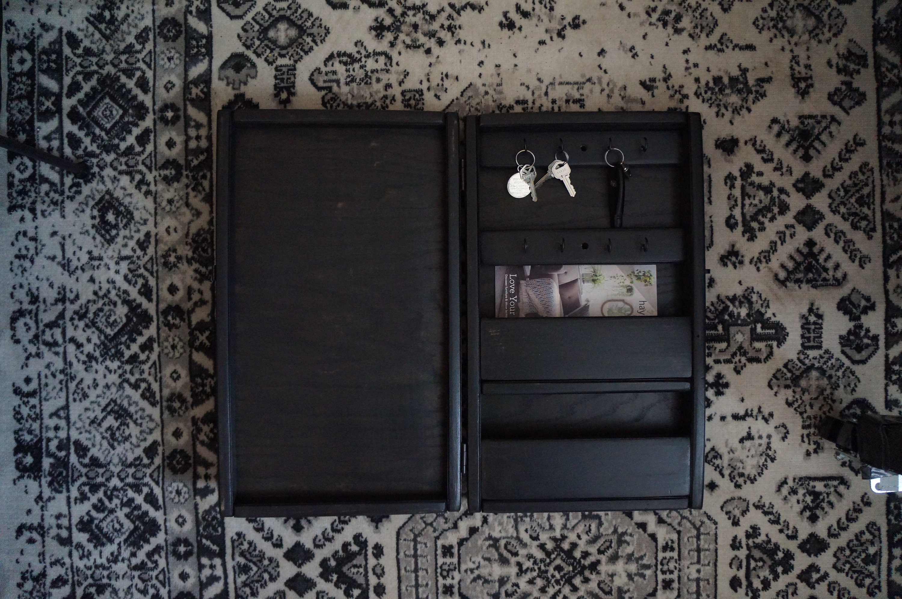 Hidden Key Box & Mail Organizer Handcrafted Wood Wall | Etsy