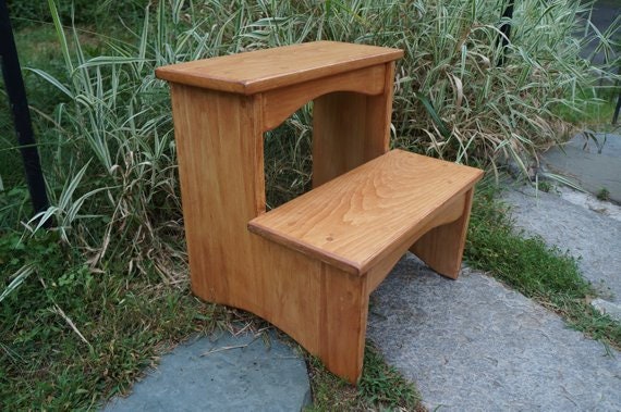 Handcrafted Heavy Duty Wooden Step Stool 16 EXTRA Tall | Etsy