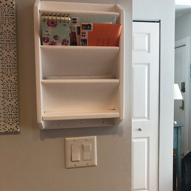 18h Hidden Key Box & Mail Organizer Handcrafted Wooden | Etsy