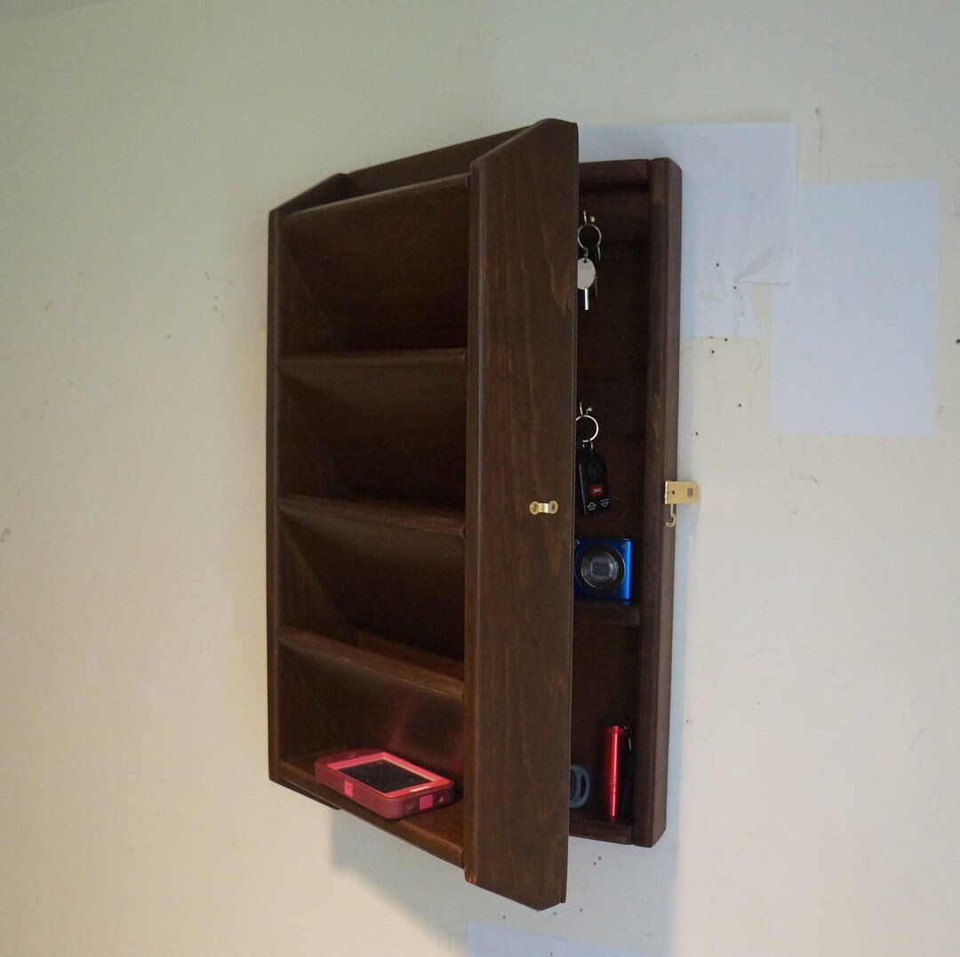 Custom 4 Pocket 2 Shelves Hidden Key Box & Mail Organizer - Etsy