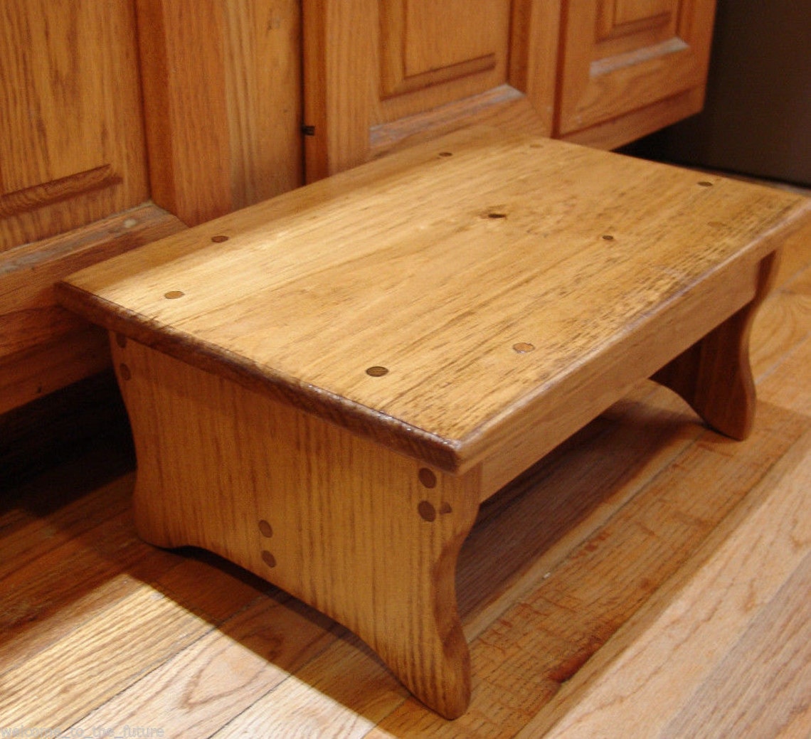 Handcrafted Heavy Duty Step Stool Solid Wood Adult Bedside | Etsy